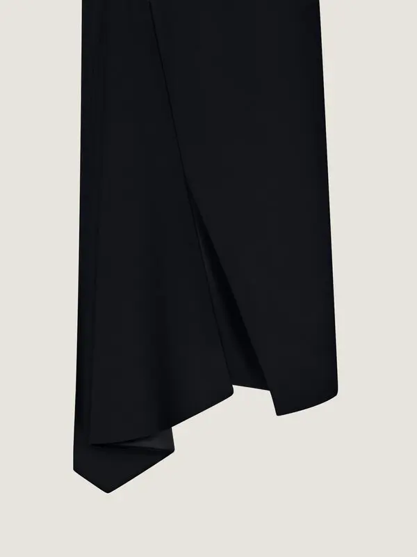 Givenchy Sliced Long Slashed Dress In Crepe Cady