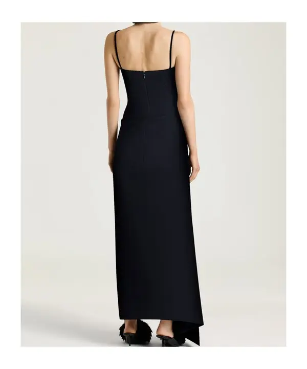 Givenchy Sliced Long Slashed Dress In Crepe Cady