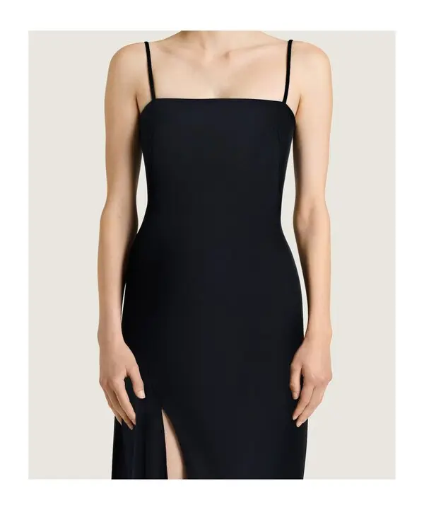 Givenchy Sliced Long Slashed Dress In Crepe Cady