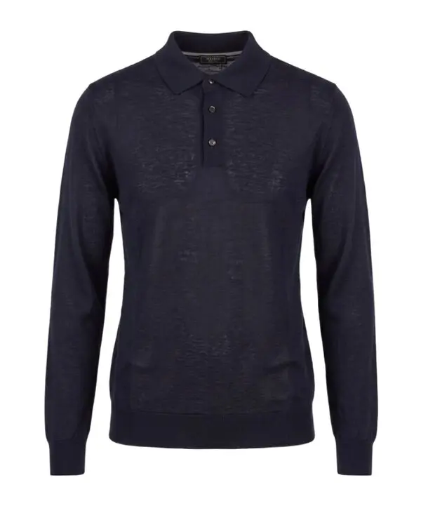 Peserico Long-sleeve Polo-collar Sweater - Black