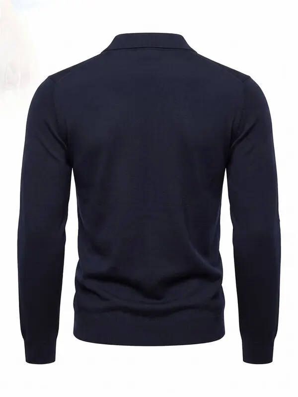 Peserico Long-sleeve Polo-collar Sweater - Black