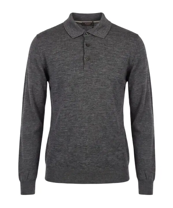 Peserico Long-sleeve Polo-collar Sweater - Black