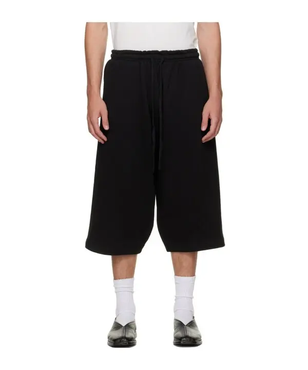 ENTIRE STUDIOS Drop-waist Drawstring Shorts - Black