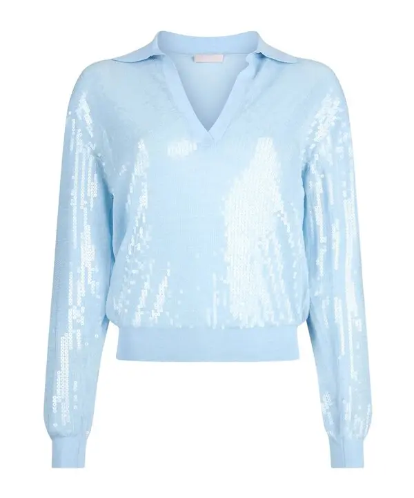 Liu Jo Sequined V-neck Knit Sweater