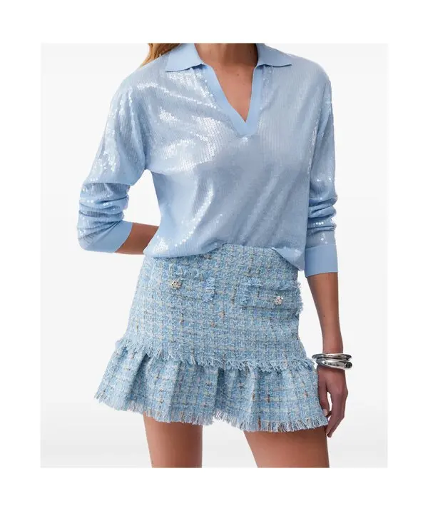 Liu Jo Sequined V-neck Knit Sweater