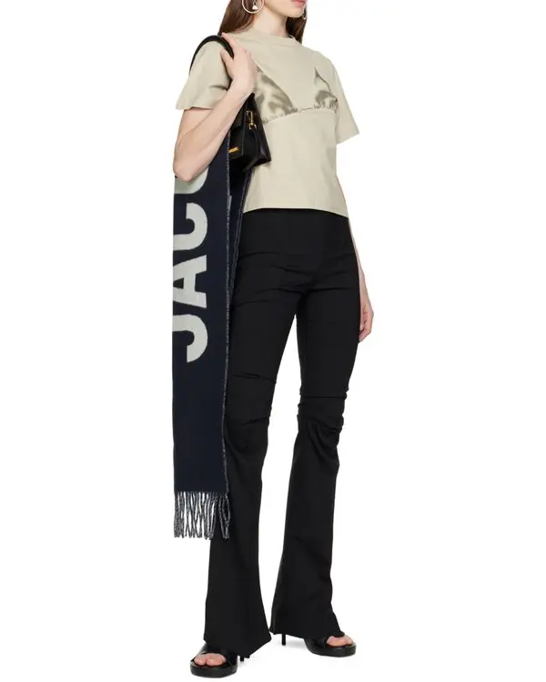 Jacquemus Logo Jacquard Fringed Edge Scarf
