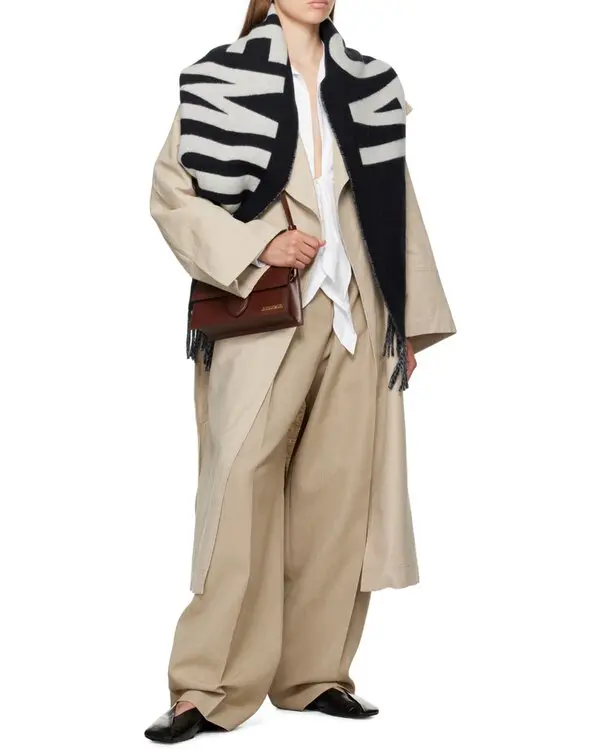 Jacquemus Logo Jacquard Fringed Edge Scarf