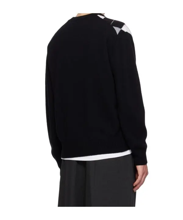 DUNST Argyle Crew Neck Knitted Sweater