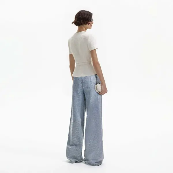 SELF-PORTRAIT U-neck Bouclé Top