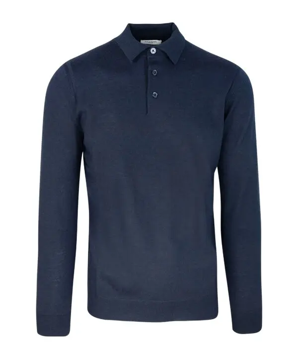 PAOLO PECORA Long-sleeved Knitted Polo Shirt