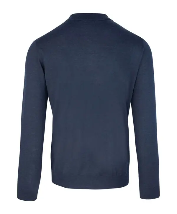 PAOLO PECORA Long-sleeved Knitted Polo Shirt