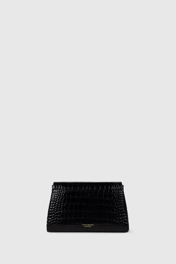 Victoria Beckham Dorian Trapeze Bag Croc Embossed Leather