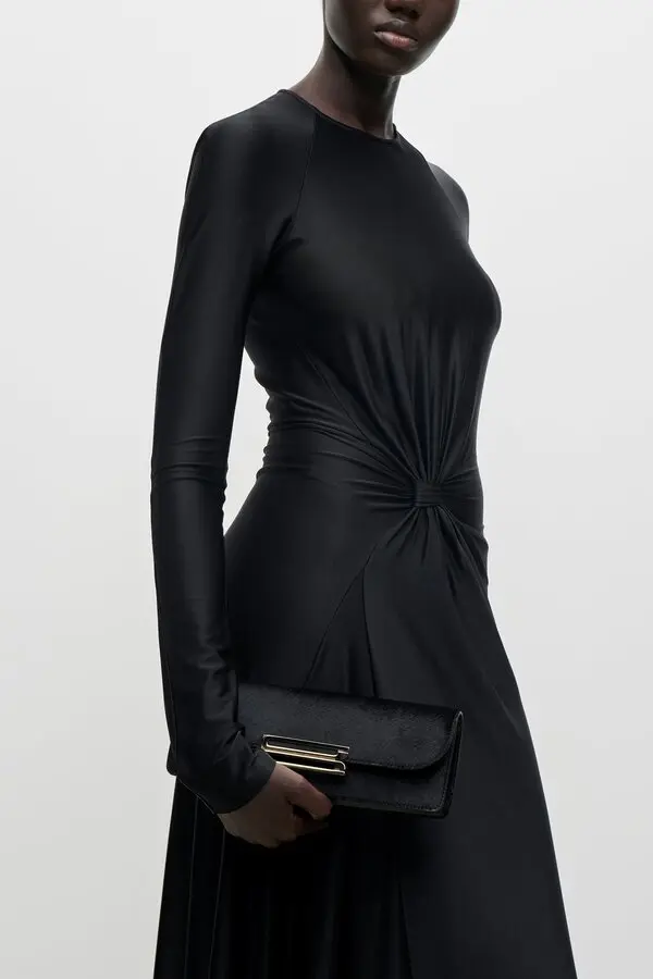 Victoria Beckham Dorian East-west Clutch Hair Calf Leather