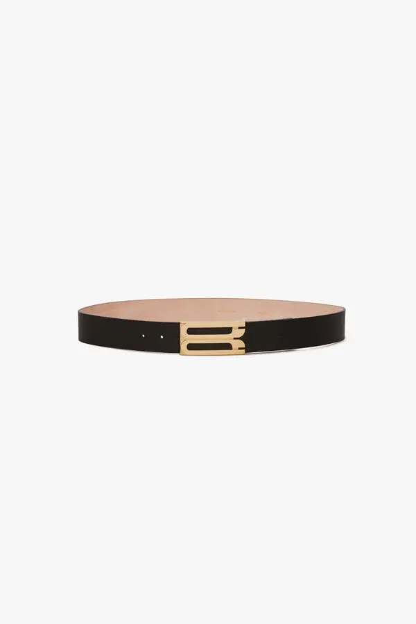 Victoria Beckham Dorian Frame Belt Jumbo 40mm Grainy Calf Leather - Black