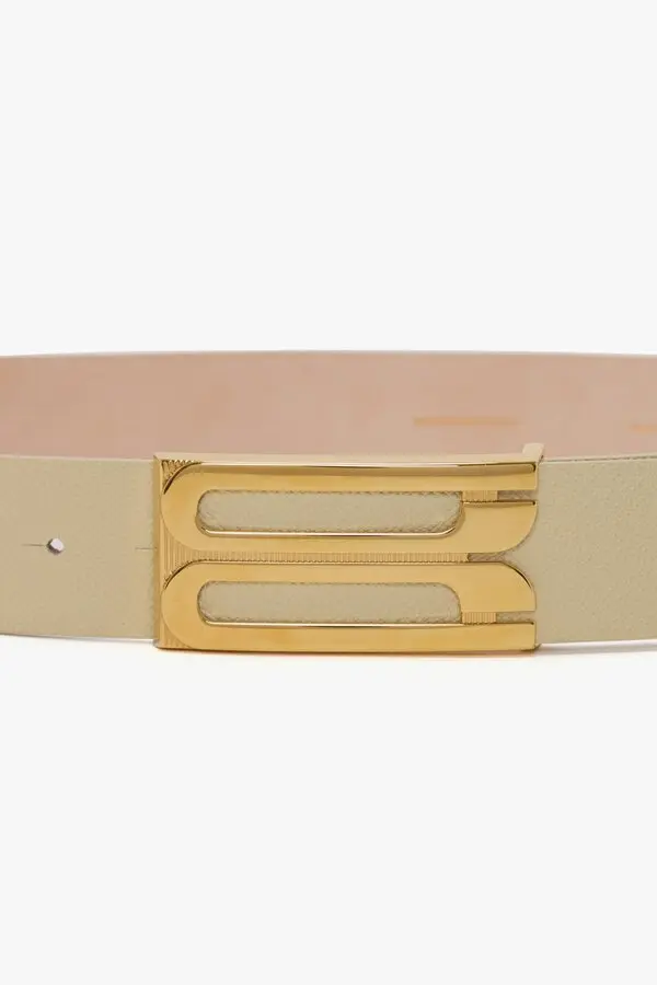 Victoria Beckham Dorian Frame Belt Jumbo 40mm Grainy Calf Leather - Ivory
