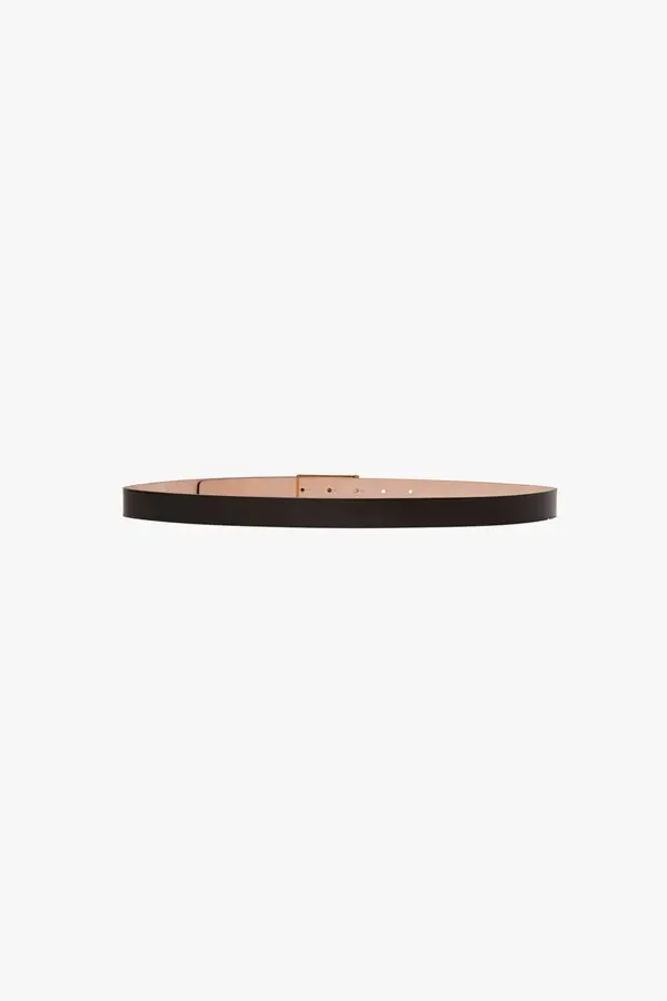 Victoria Beckham Dorian Frame Belt 25mm Shiny Calf Leather - Black