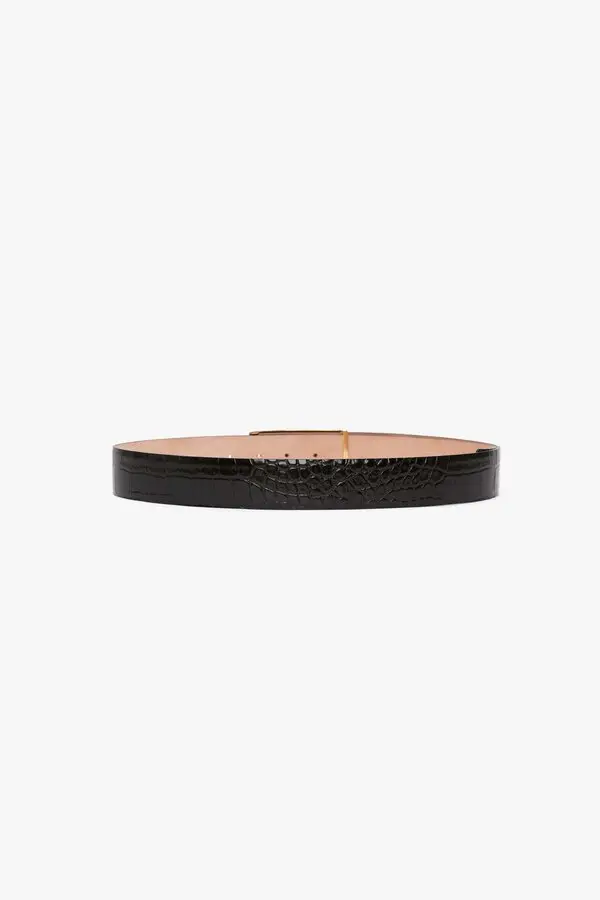 Victoria Beckham Dorian Frame Belt Jumbo 40mm Croc Embossed Leather