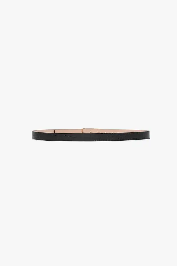 Victoria Beckham Dorian Frame Belt 25mm Croc Embossed Leather