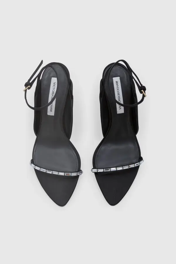 Victoria Beckham Embellished Sandal 75 Satin