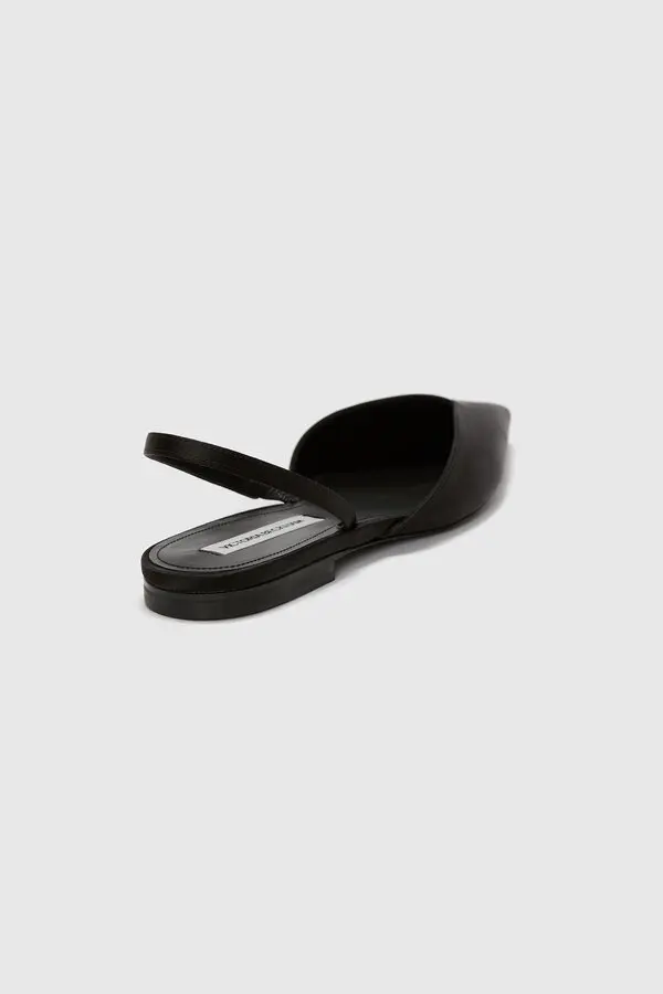 Victoria Beckham Angle Halter Back Flat Satin - Black