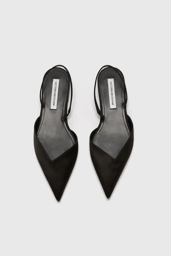 Victoria Beckham Angle Halter Back Flat Satin - Black