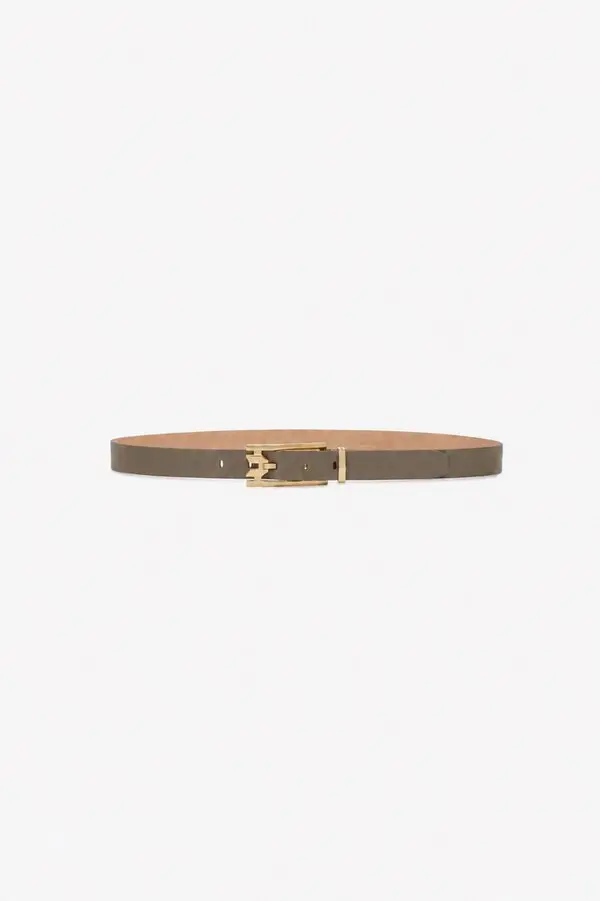 Victoria Beckham Dorian Pin-buckle Belt 25mm Shiny Calf Leather - Grey