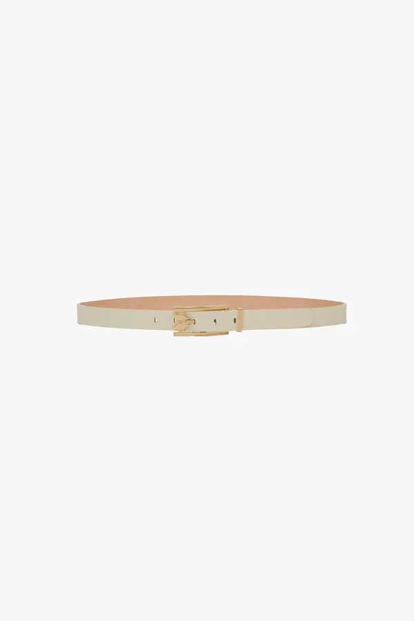 Victoria Beckham Dorian Pin-buckle Belt 25mm Shiny Calf Leather - Ivory