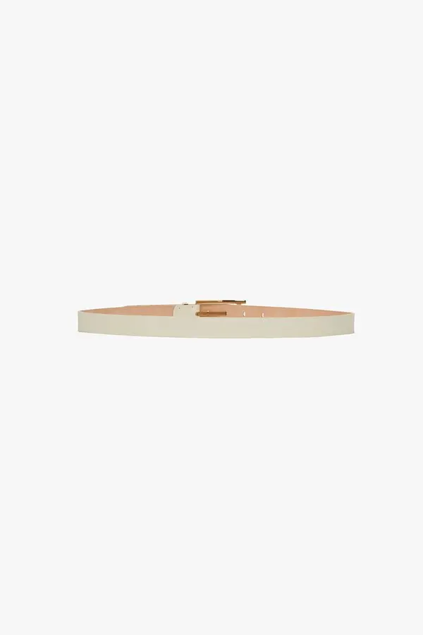 Victoria Beckham Dorian Pin-buckle Belt 25mm Shiny Calf Leather - Ivory