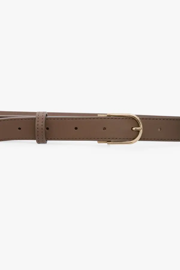 Victoria Beckham Dorian B Finite Belt 20mm Dove Soft Calf Leather