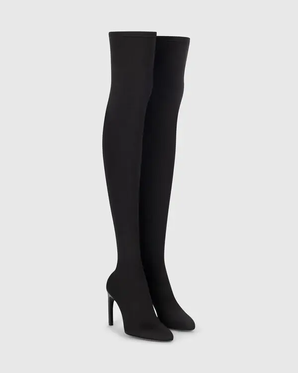 Victoria Beckham Harlow Thigh-high Boot 100 Jersey - Black
