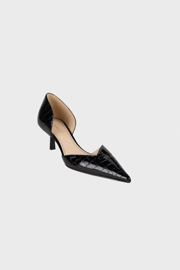 Victoria Beckham Angle D'orsay Pump 55 Croc Embossed Leather