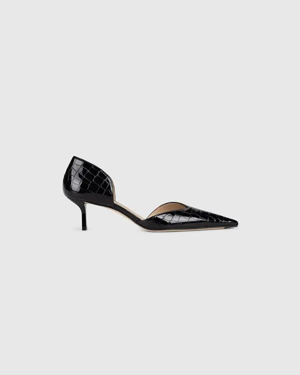 Victoria Beckham Angle D'orsay Pump 55 Croc Embossed Leather
