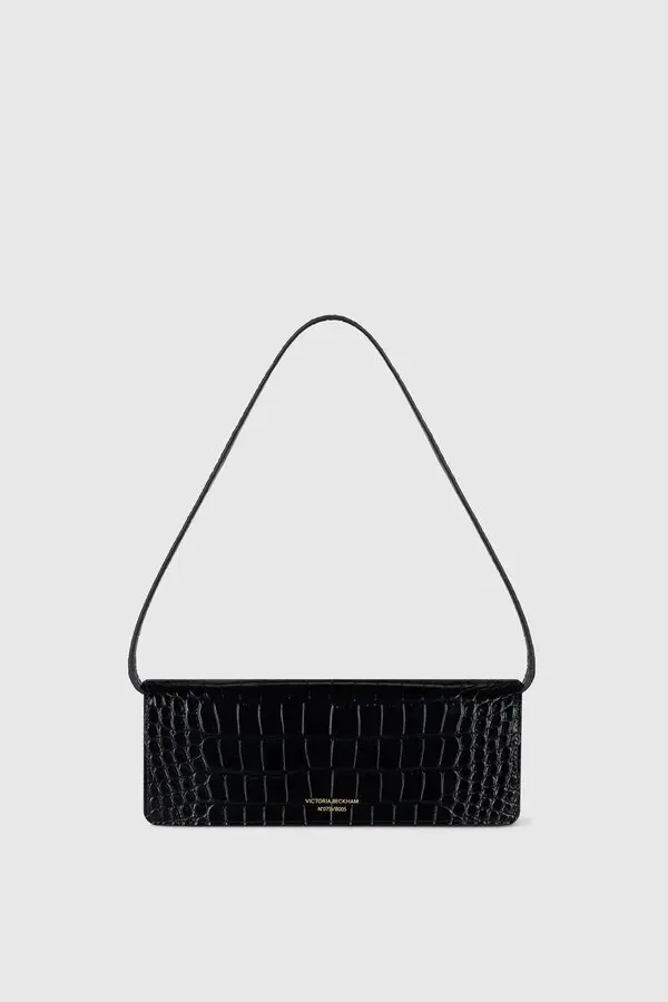 Victoria Beckham Dorian East-west Clutch Croc Embossed Leather