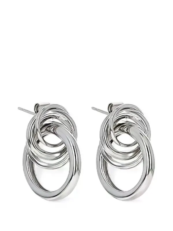 JUSTINE CLENQUET Xl Cara Interlocking Earrings - Silver