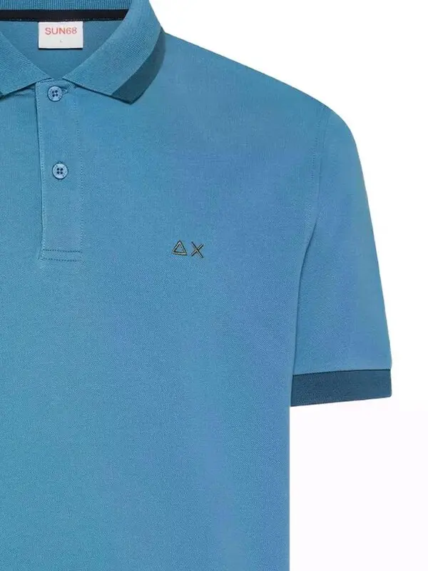 SUN 68 Logo-embroidered Piqué Polo Shirt - Blue