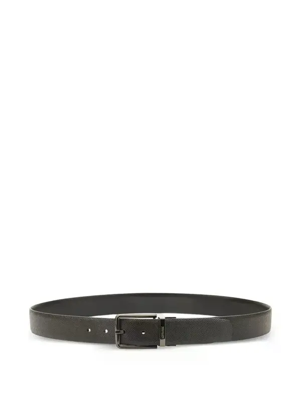 LOTTUSSE Reversible Grained Leather Belt - Black