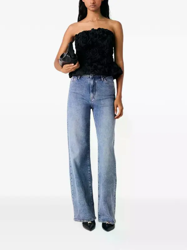 Maje Floral-applique Strapless Top