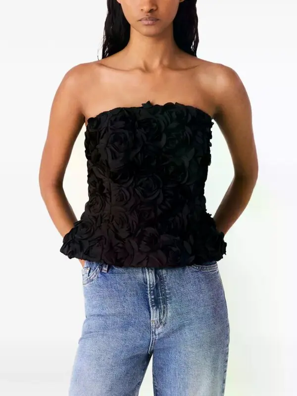Maje Floral-applique Strapless Top