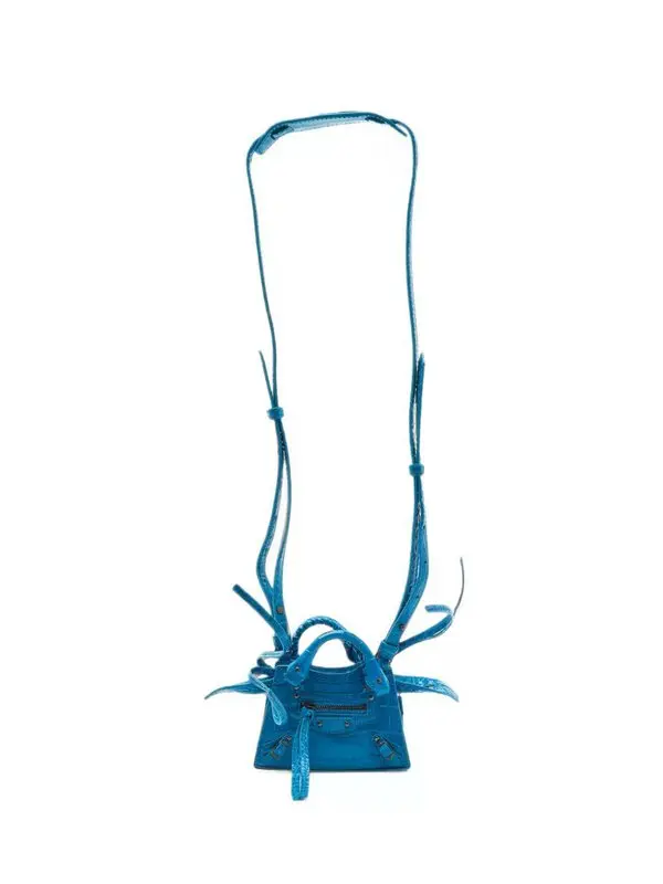 Balenciaga Super Nano Neo Classic Crocodile-embossed Tote Bag - Blue
