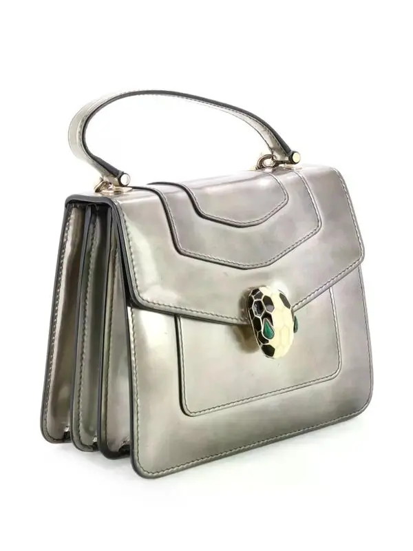 BVLGARI Serpenti Top Handle Bag Patent Small Satchel