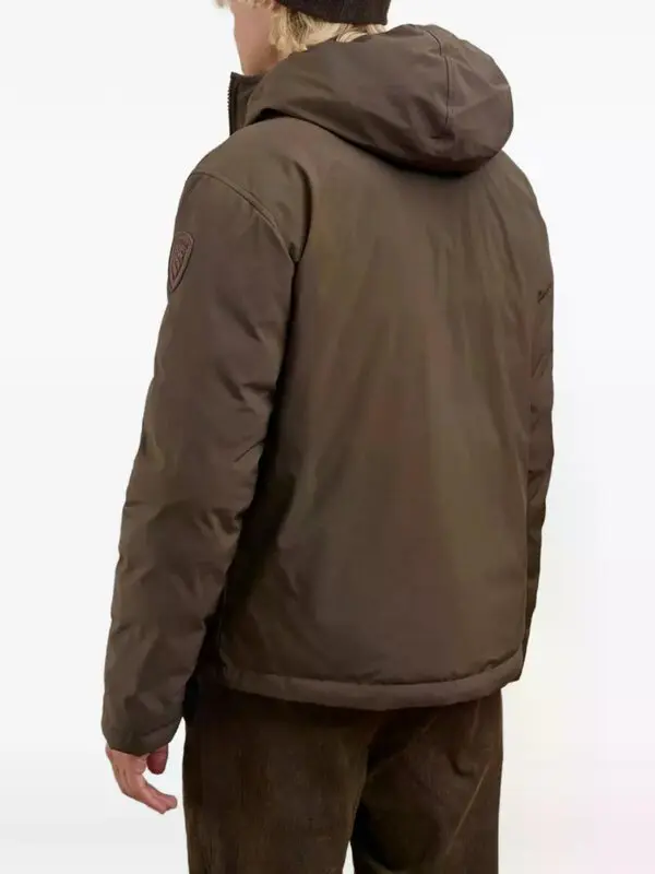 BLAUER. Reversible Logo-patch Hooded Jacket