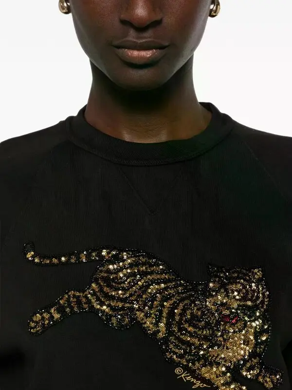Kenzo Sequin-embellished Tiger-motif Sweatshirt