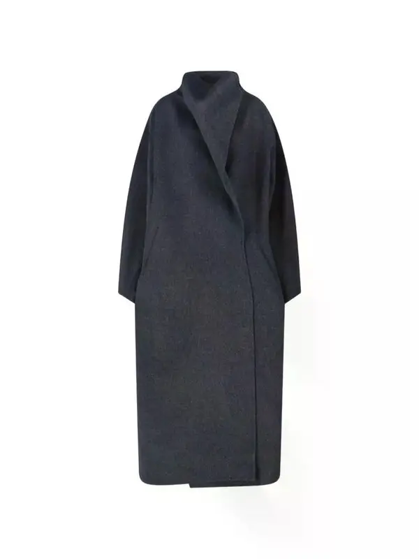THE FRANKIE SHOP Leroy Funnel-neck Coat - Grey