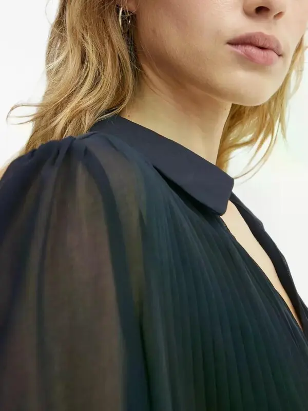 MORGAN Pleated Buttoned Blouse