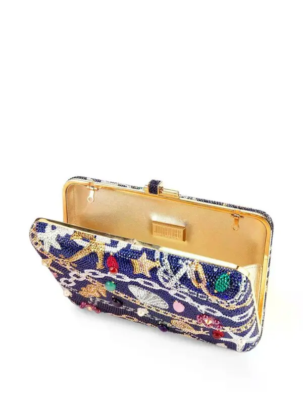 Judith Leiber Slim Slide Crystal-embellished Chain-print Minibag