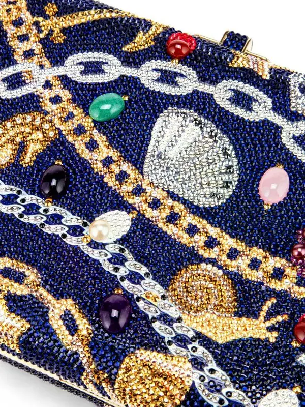 Judith Leiber Slim Slide Crystal-embellished Chain-print Minibag