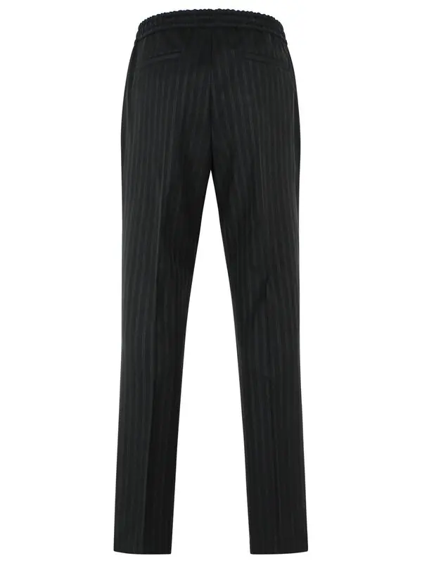 Versace Jacquard Wool Pants