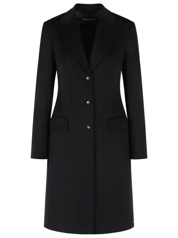 Dolce & Gabbana Single-breasted Wool Coat - Black