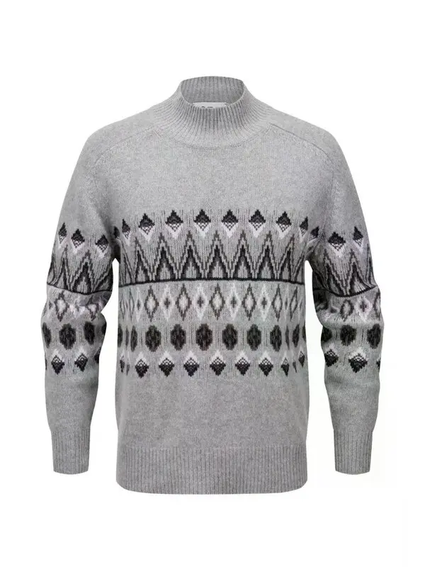 FTC Fair Isle-knit Mock-neck Sweater