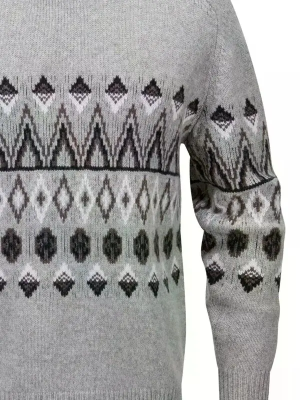 FTC Fair Isle-knit Mock-neck Sweater